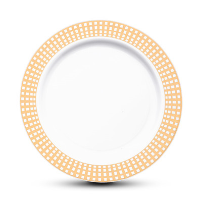 Gold recycle plastic plate disposable