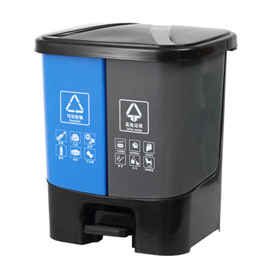 Seperate double plastic waste bin divided | plastic plates manufacturer